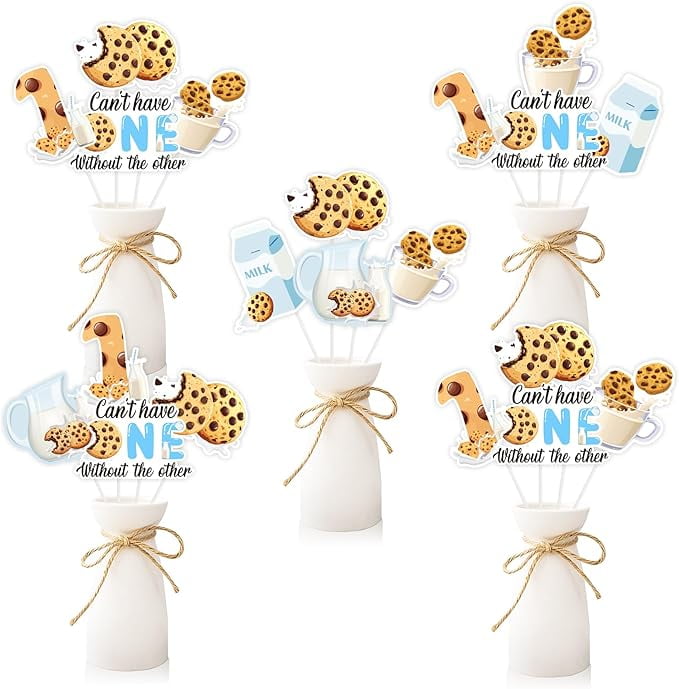 24pcs Milk and Cookies Themed Centerpieces, Can't Have One Without The ...