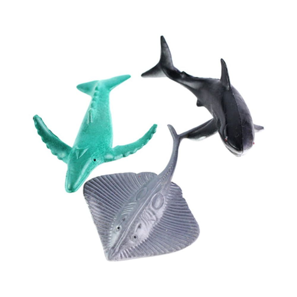 24pcs Mini Ocean Animal Figurines Realistic Cake Toppers with Sharks ...