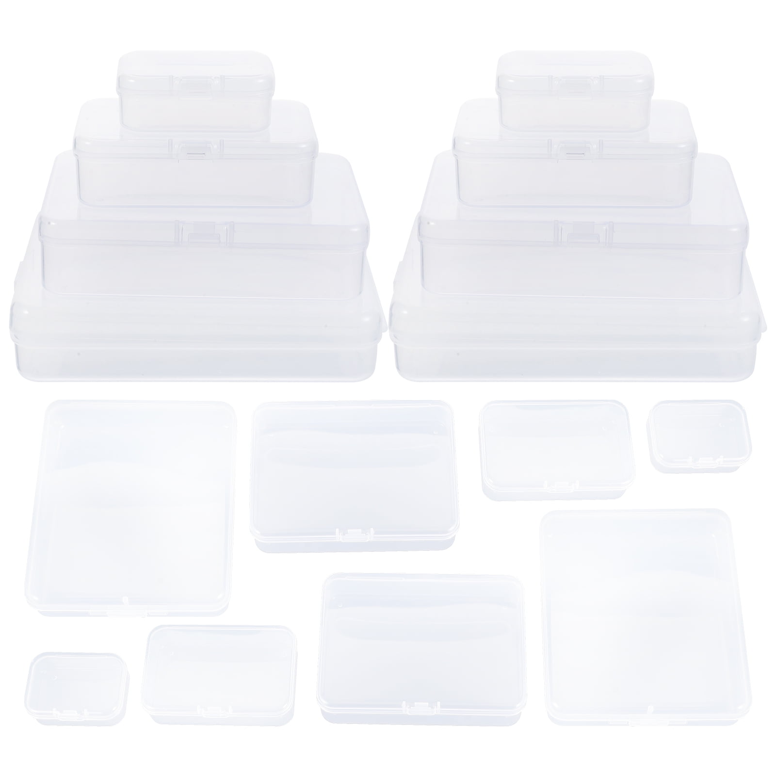 24pcs Mini Plastic Storage Box Clear Container Bins with Lids for Small ...