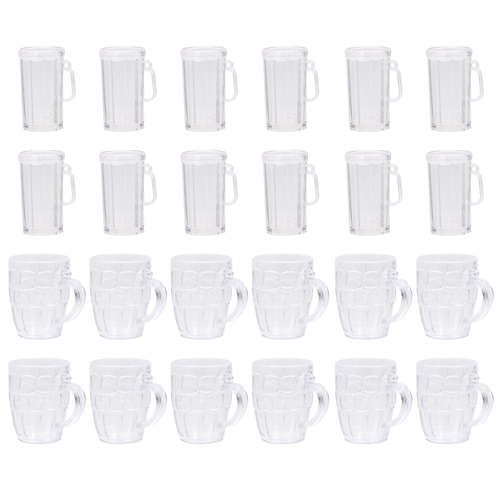 CRAFTHROU Miniature Beer Mugs Transparent 24Pcs 1.57X1.18X1.57in ...