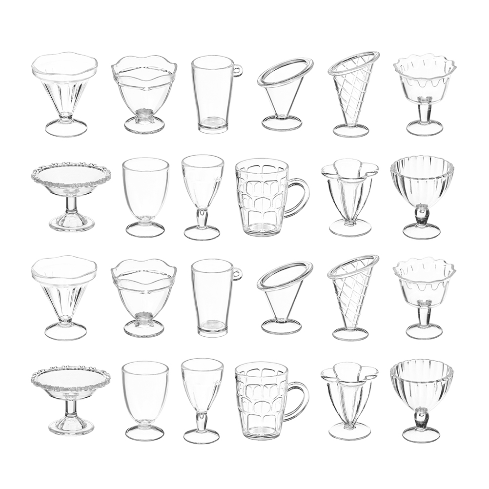 24pcs Miniature Cups Model Mini Mugs Multi-functional Mini Ice Cream ...