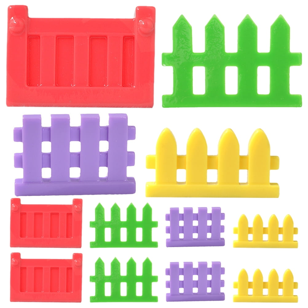 24pcs Miniature Garden Fence Decorative Small Resin Fence Doll House ...