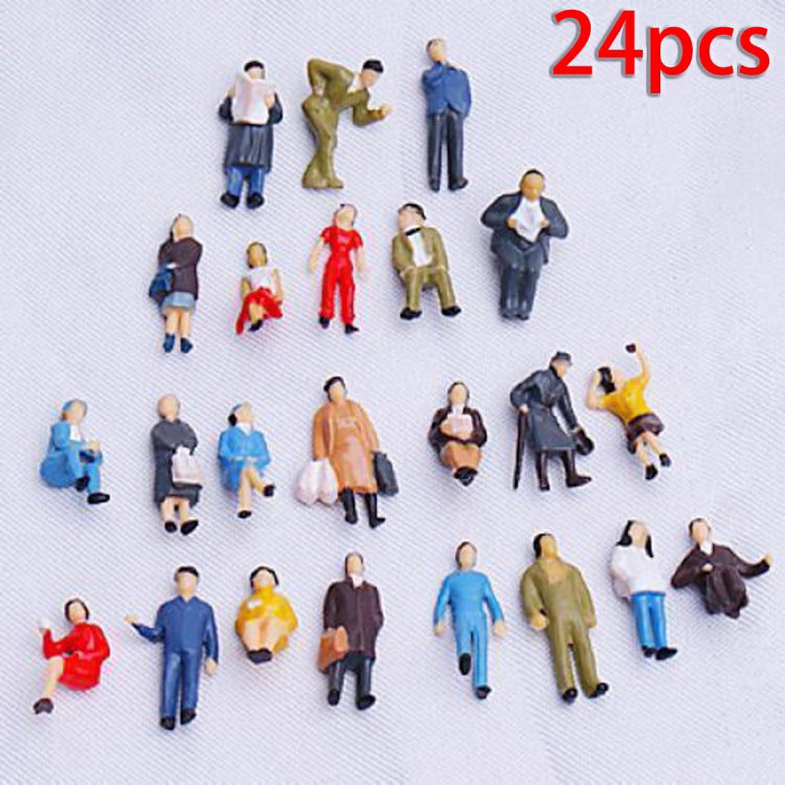 24pcs Mixed Model People Figure Train Railway Building Scenery Scale 1: ...
