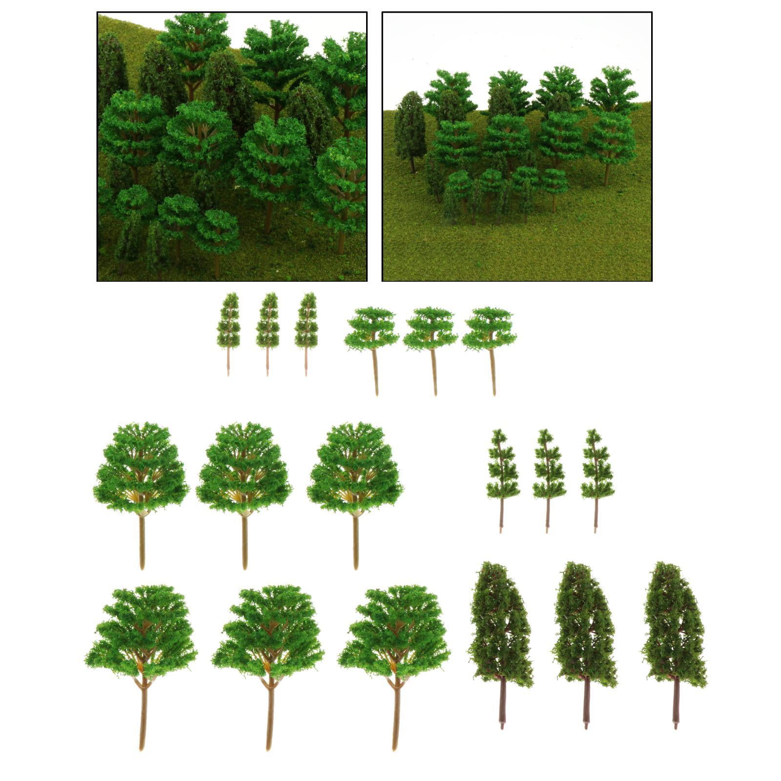 24pcs Mixed Model Trees Miniature Trees, Toy Trees for Model Train ...