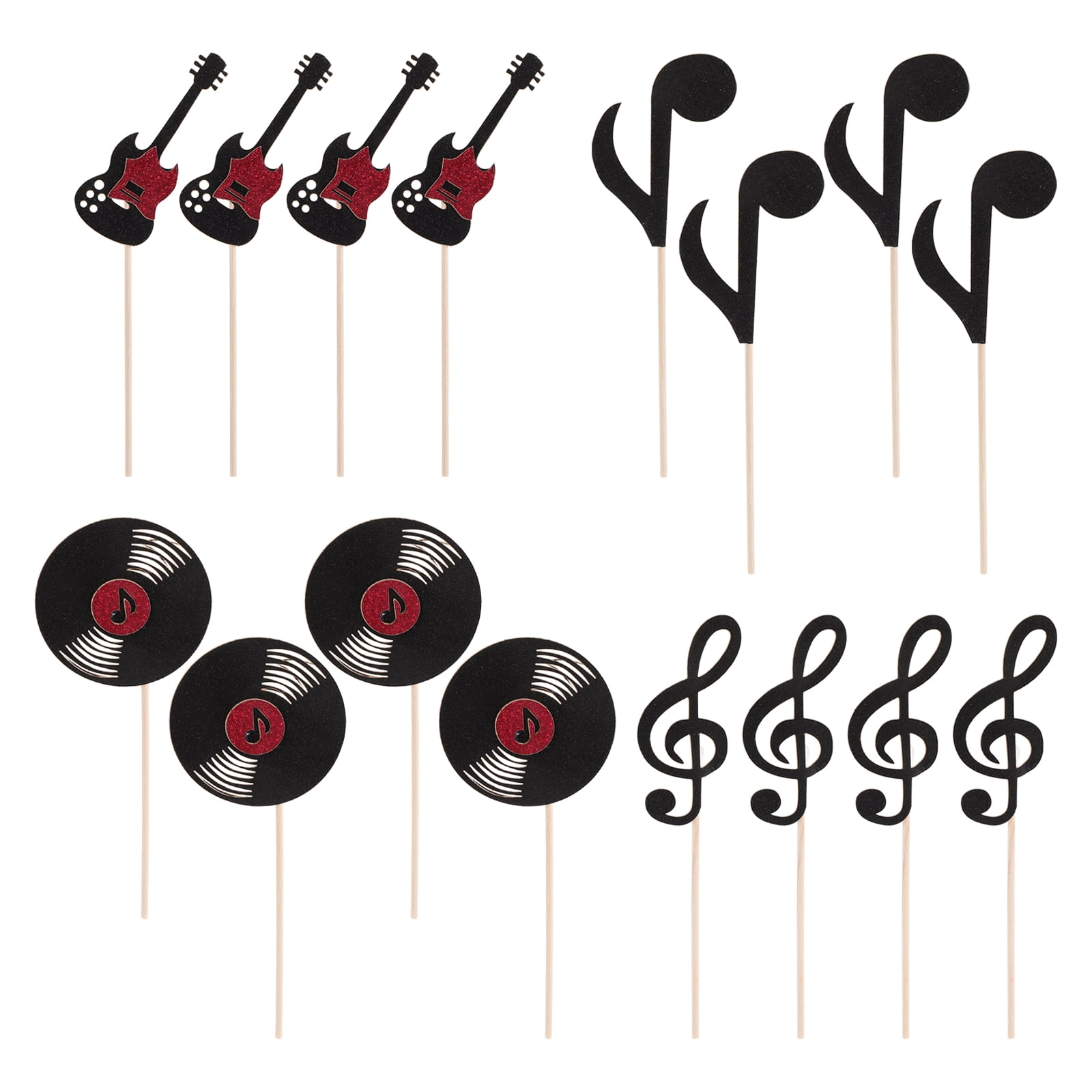 BESTYASH Guitar Rock Cupcake Picks Vinyl Record Toppers for Music ...