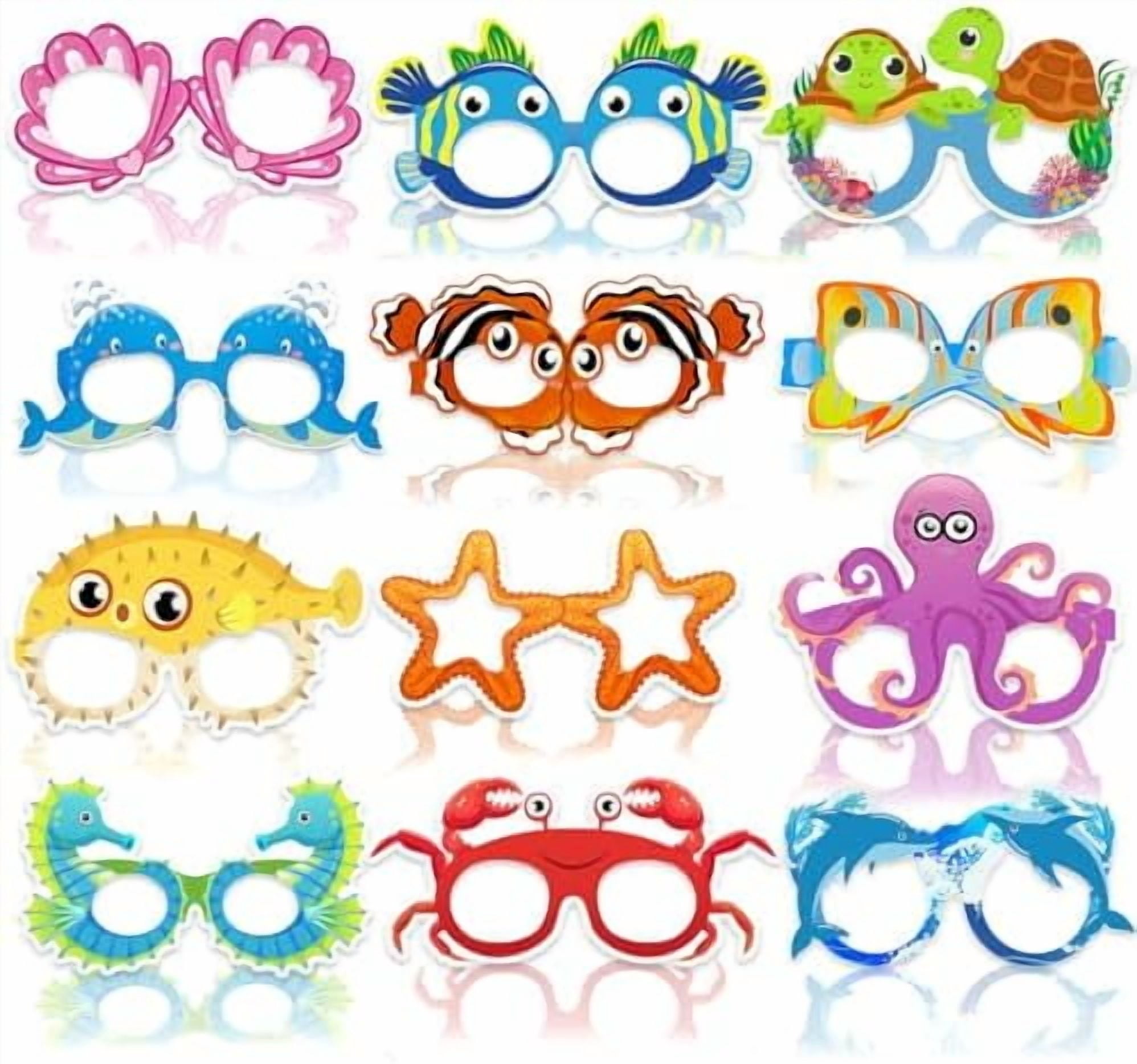 24pcs Ocean Animal Party Decorations Eyeglasses,Fun Under The Sea Photo ...