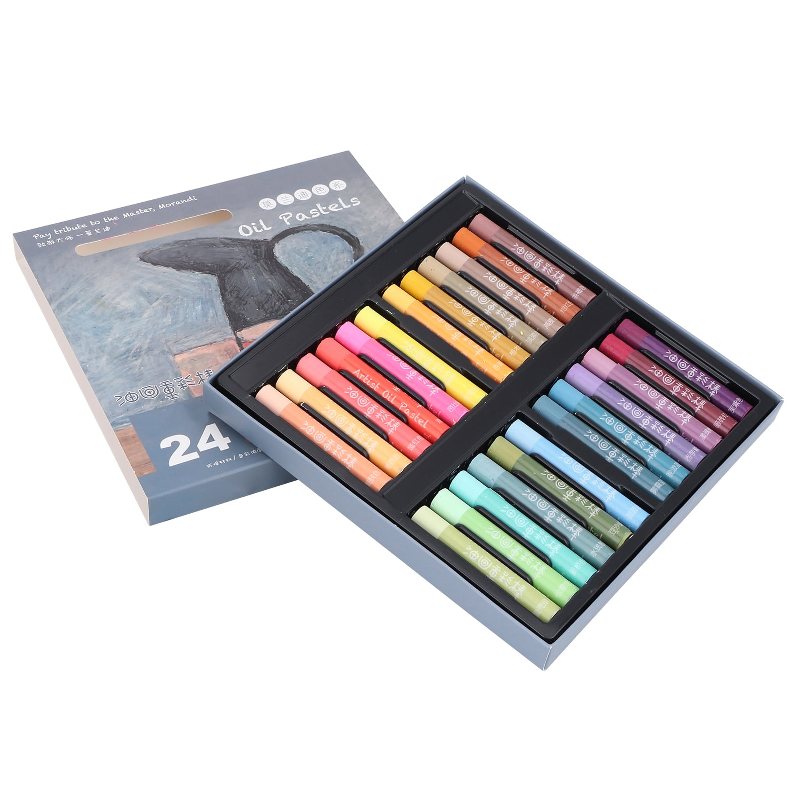 24pcs Oil Pastels Soft Wax Crayon Stick NonToxic Morandi Painting Pen ...