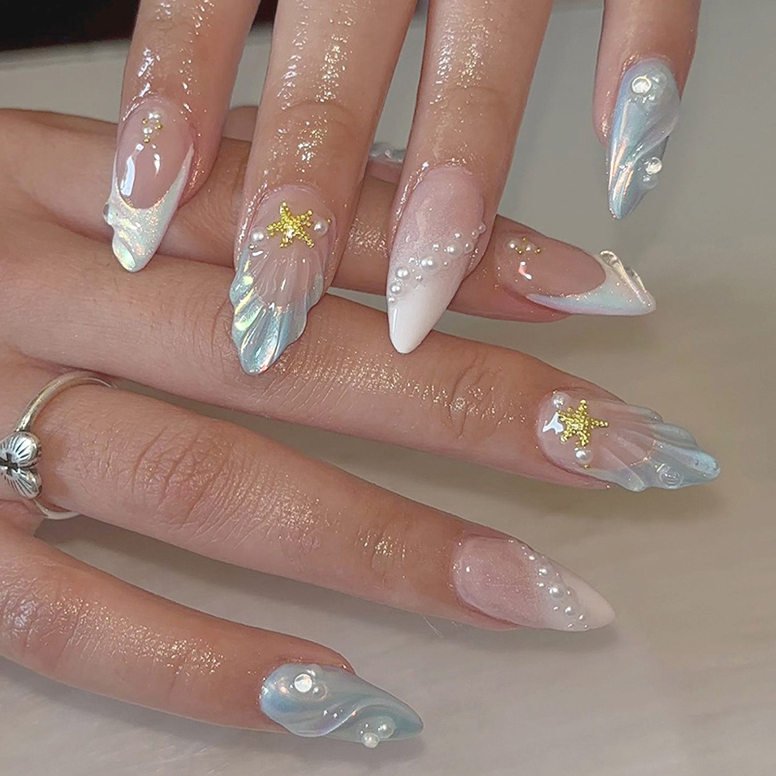 24pcs Orchid Sweet Fake Nails Sweet Cool Ins Style Wearing False Nails ...