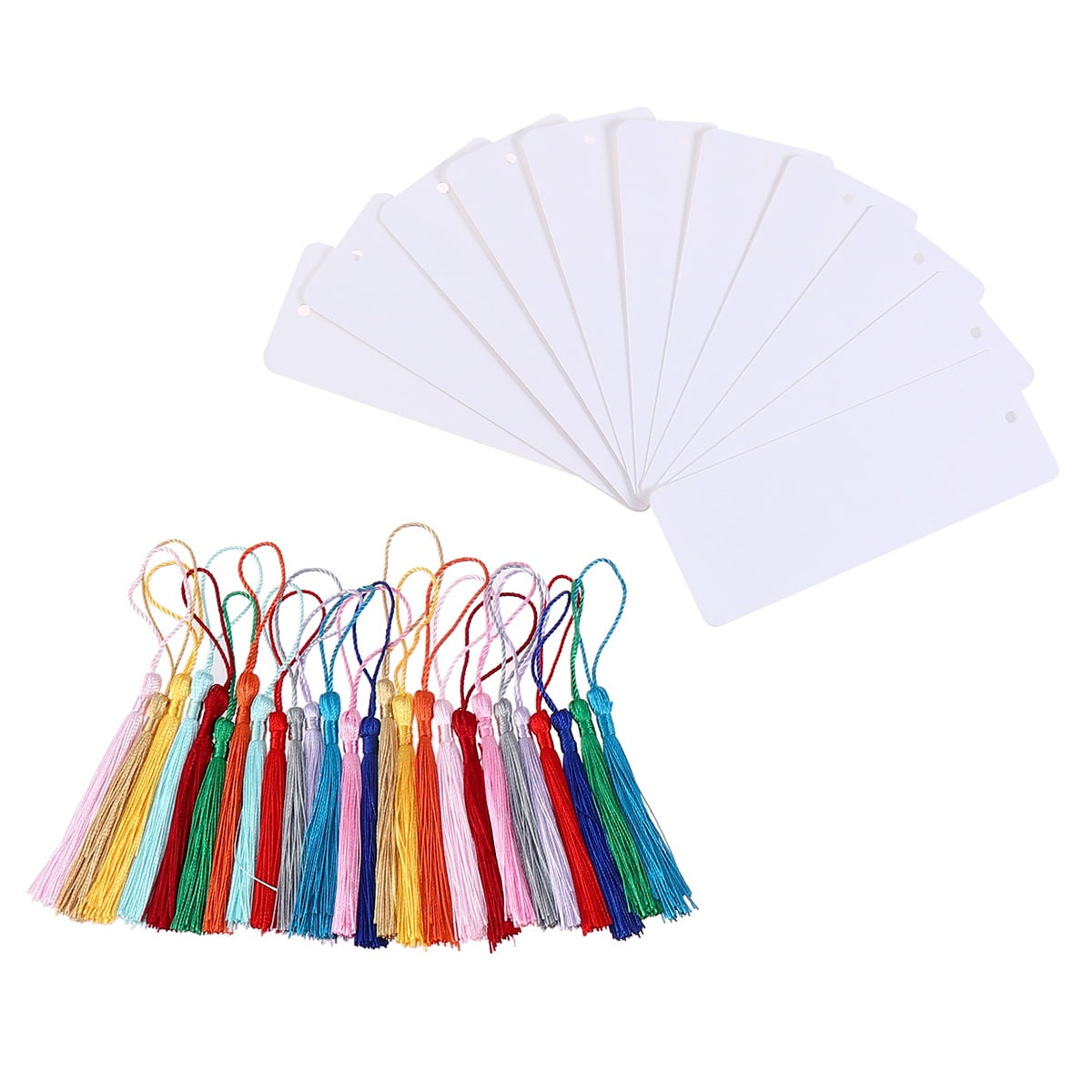 24pcs Paper Blank Bookmarks with Tassel Cardstock for DIY Projects ...
