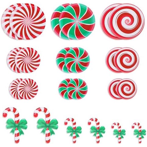24pcs Peppermint Floor Decals, Self Adhesive Christmas Candy Stickers ...