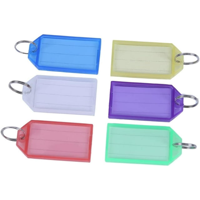 24pcs Plastic Multicolor Keychain Key Fobs Baggage ID Tags with Key ...