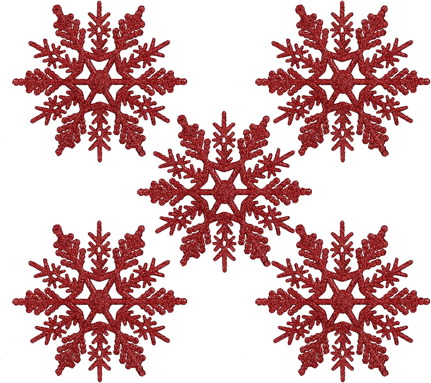 Red White Snowflake String Decoration