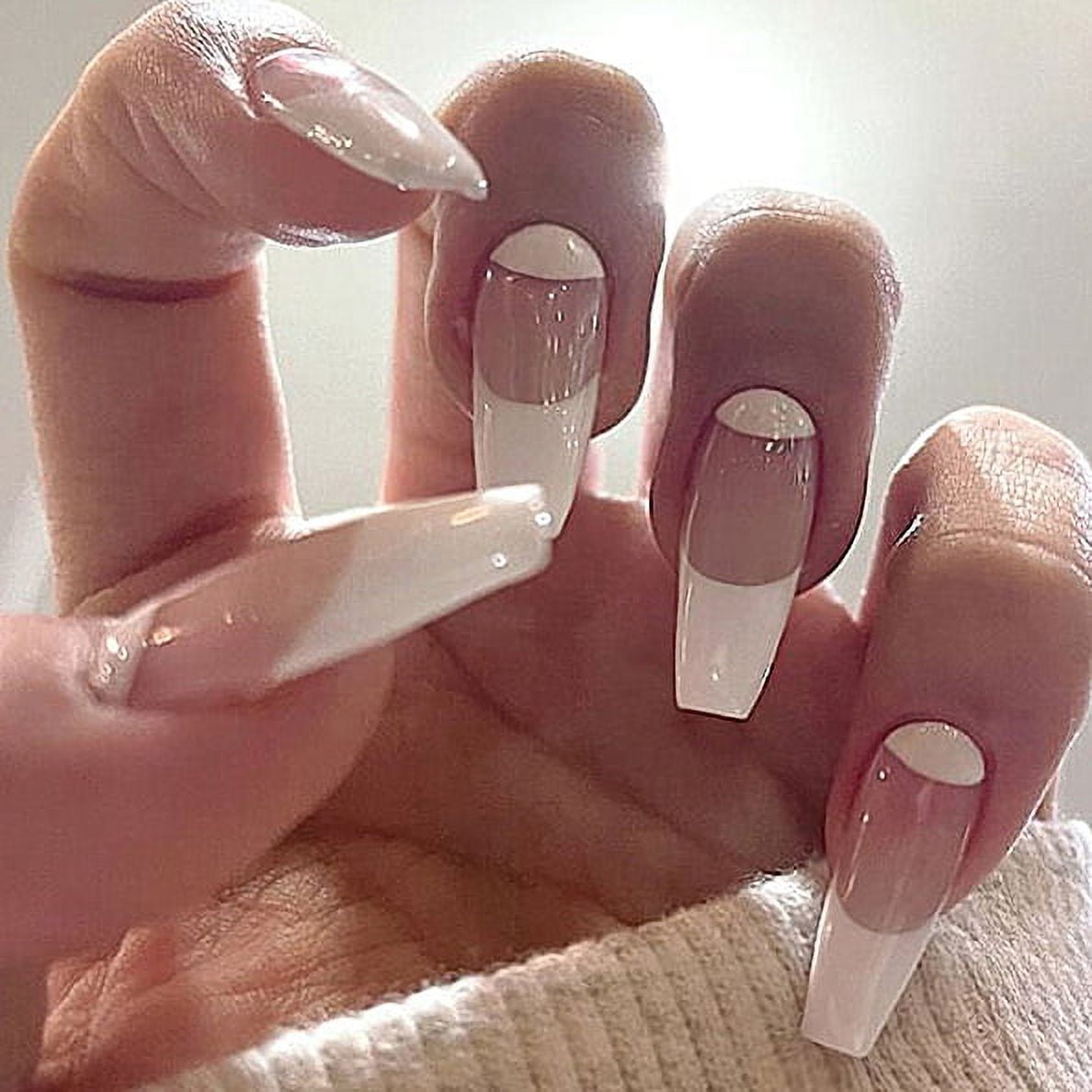 24pcs Press On False Nails Fake Nail Salon Full Cover Design for Women ...