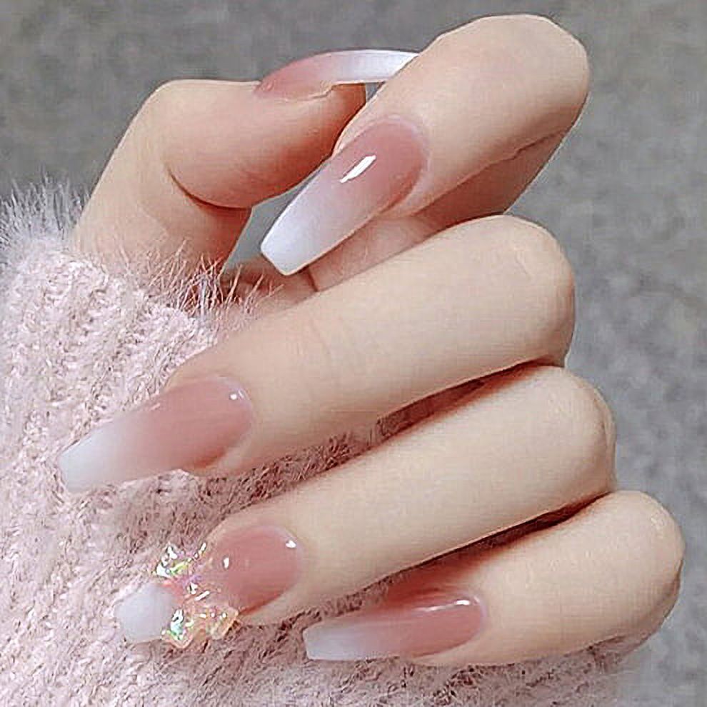 24pcs Press On False Nails Fake Nail Salon Full Cover Design for Women ...