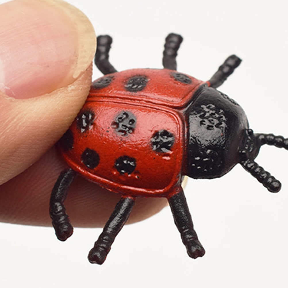 24pcs Realistic Ladybug Models Mini Plastic Ladybug Figures Simulation ...