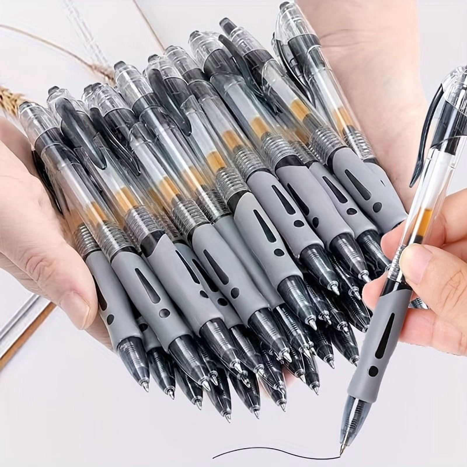 24pcs Retractable Gel Ink Rollerball Pens, Thick Black Tip, Special for ...