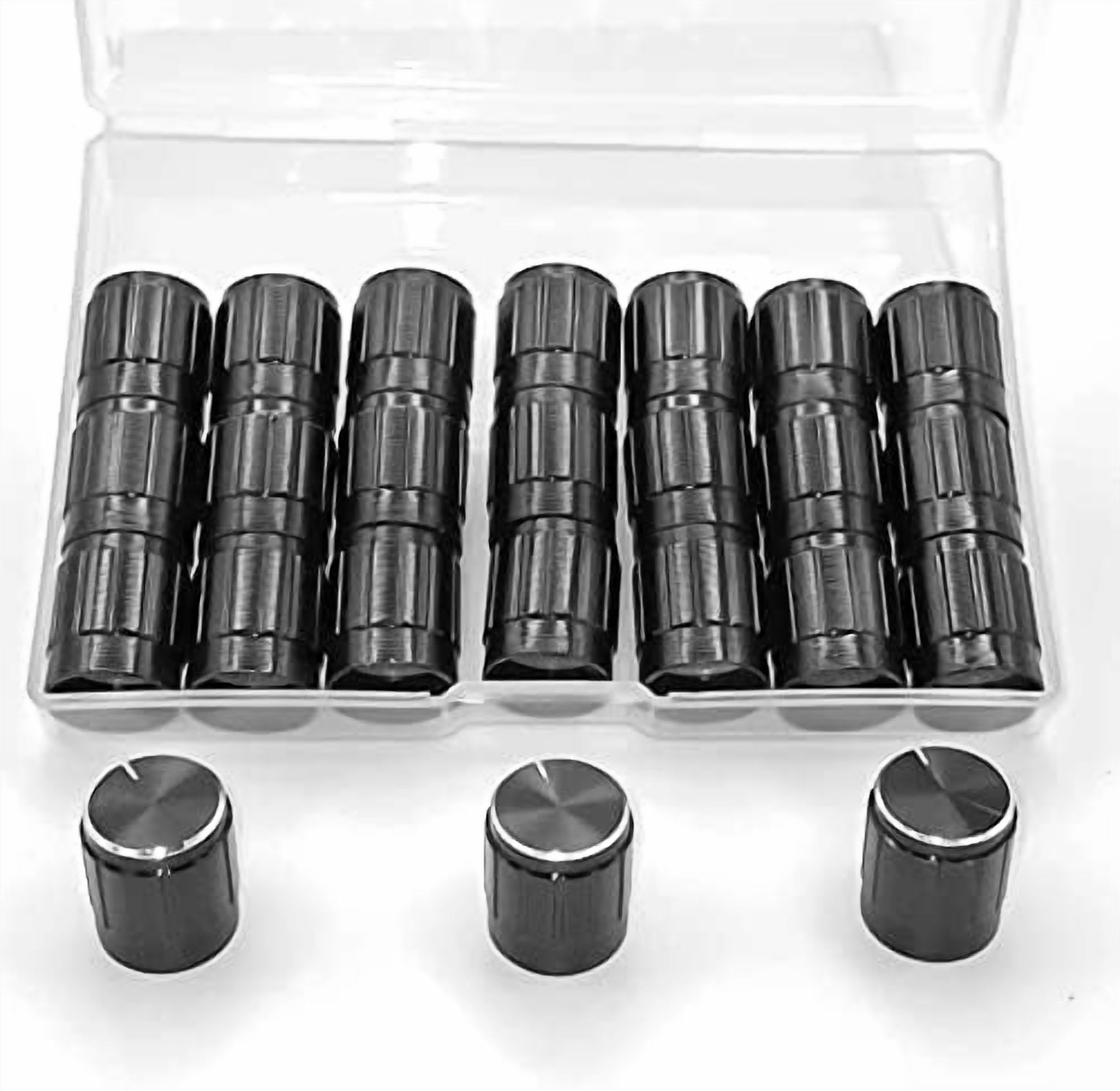 24pcs Shaft Metal Potentiometer Control Knobs 6mm,Black Guitar Pedal ...