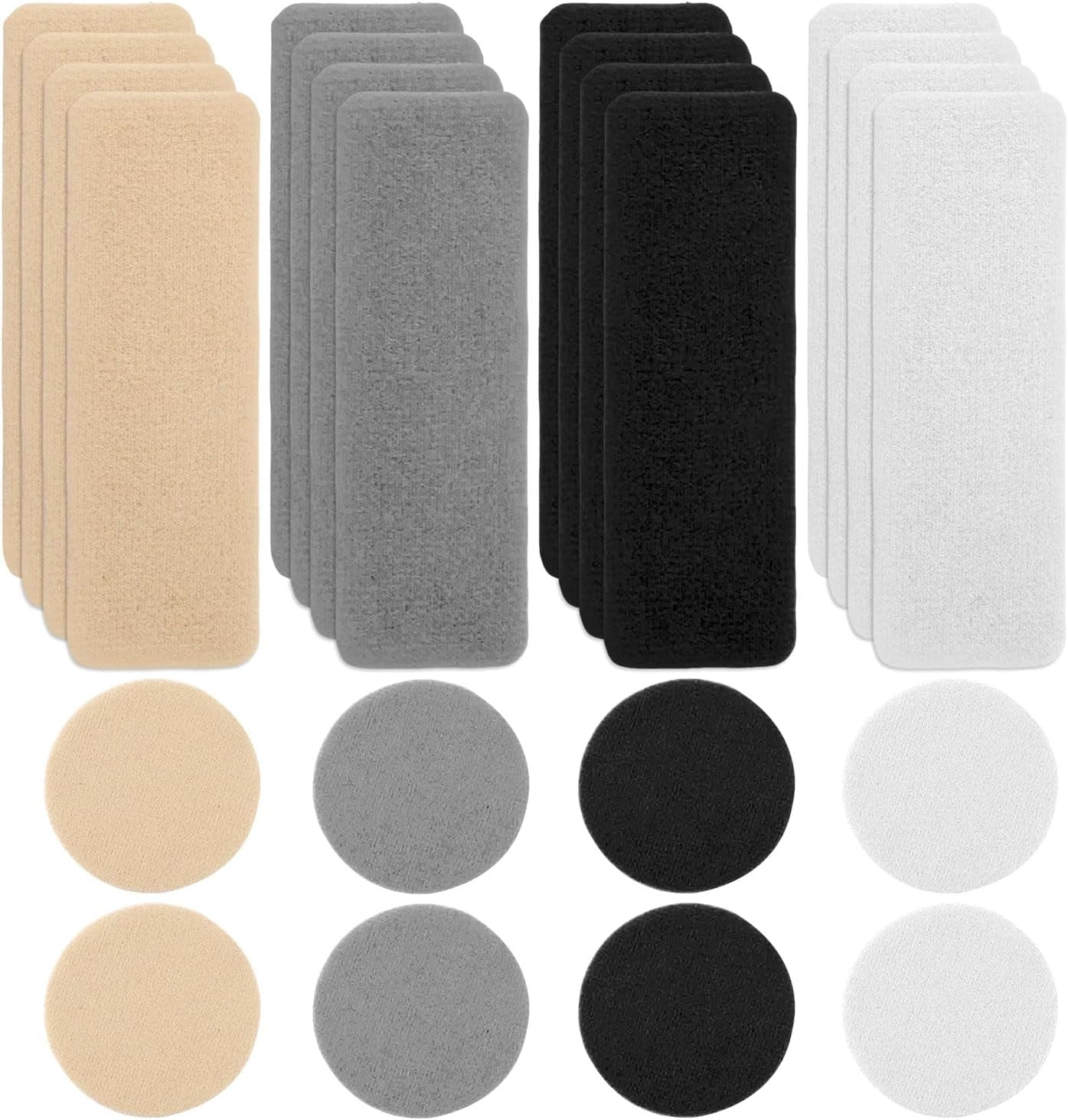 24pcs Shoe Patches for Holes, Rectangular Round Form Patches for Shoes in 4 Colors Tennis Shoe ...