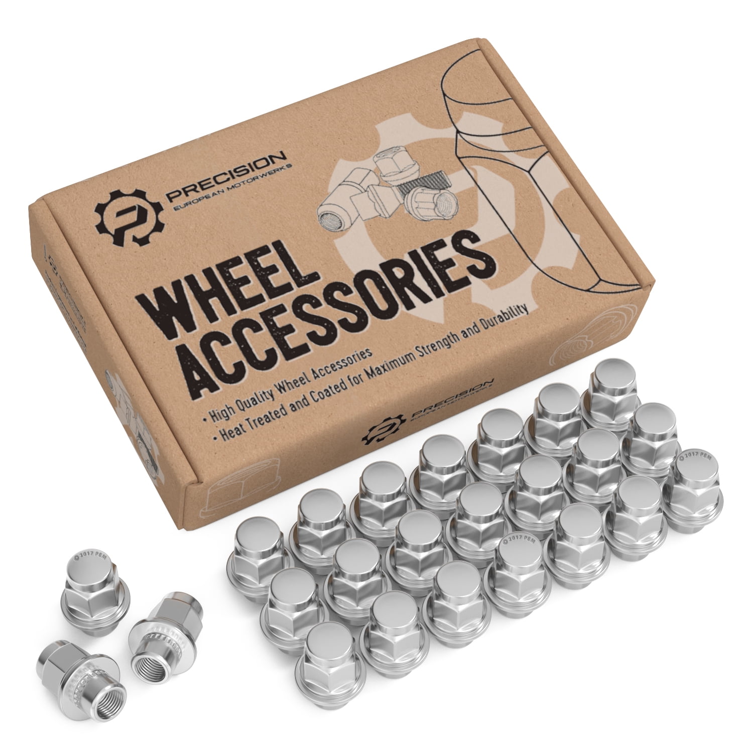 24pcs Silver Chrome Mag Style Lug Nuts - 12x1.25 Thread Size - 1.5 inch ...
