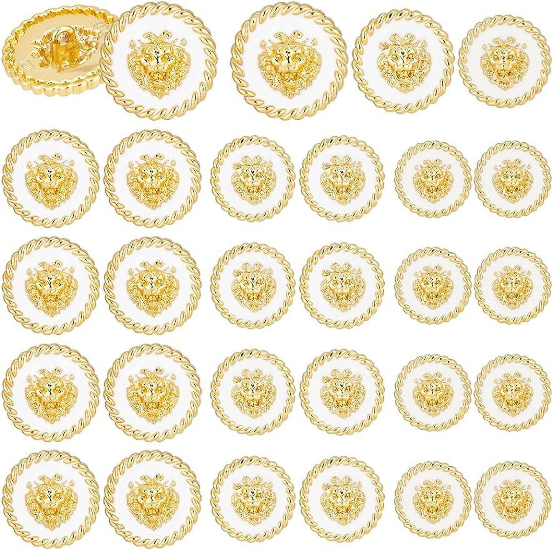 24pcs Single Hole Sewing Buttons Metal Blazer Button Vintage Lion ...