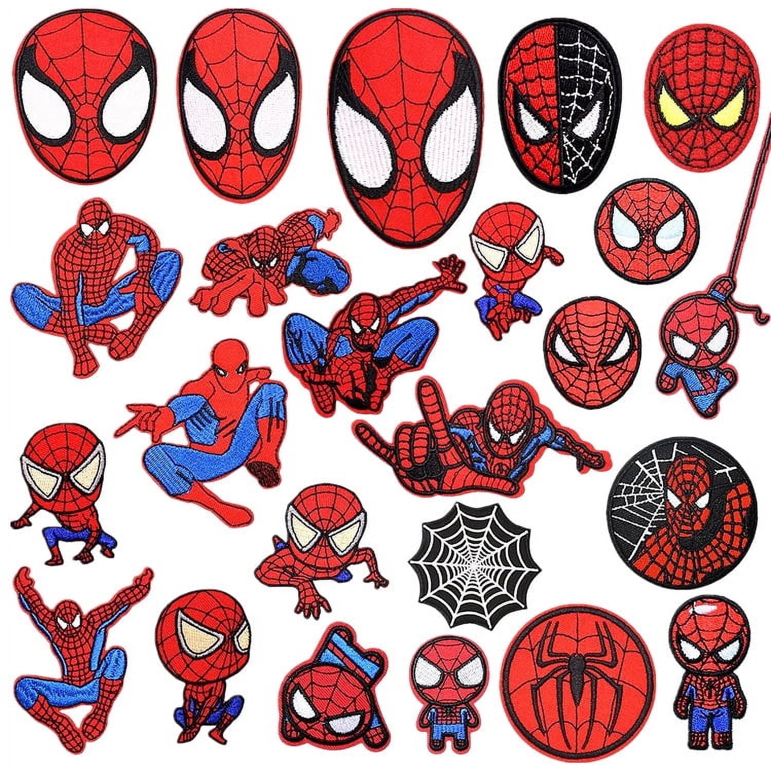 24pcs Spider Man Embroidered Iron On Patches, Spider-Man Sew On/Iron On ...