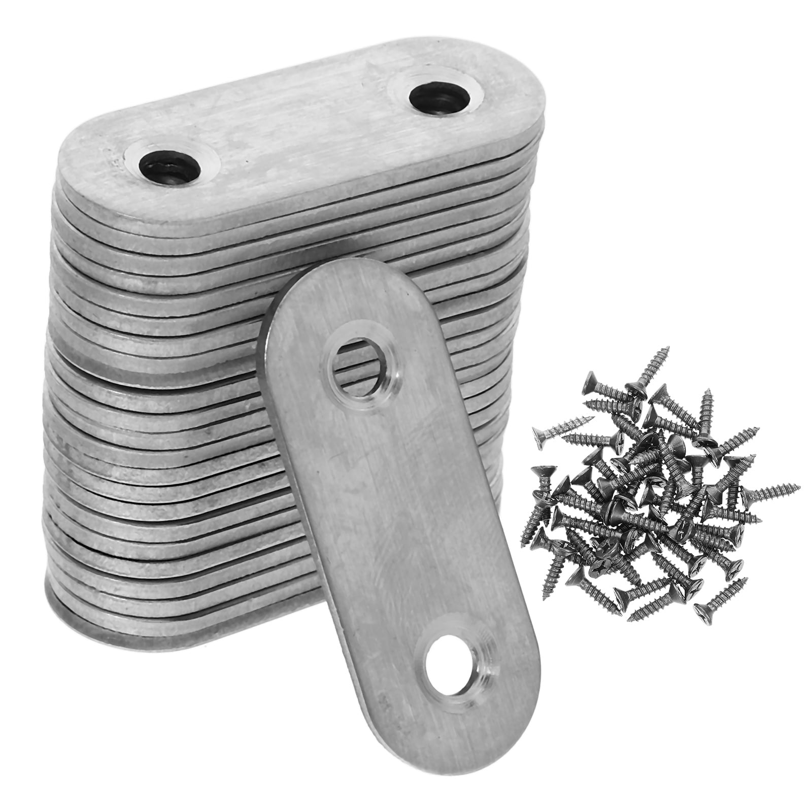 24pcs Stainless Steel Flat Corner Brackets for Furniture Silver Durable ...