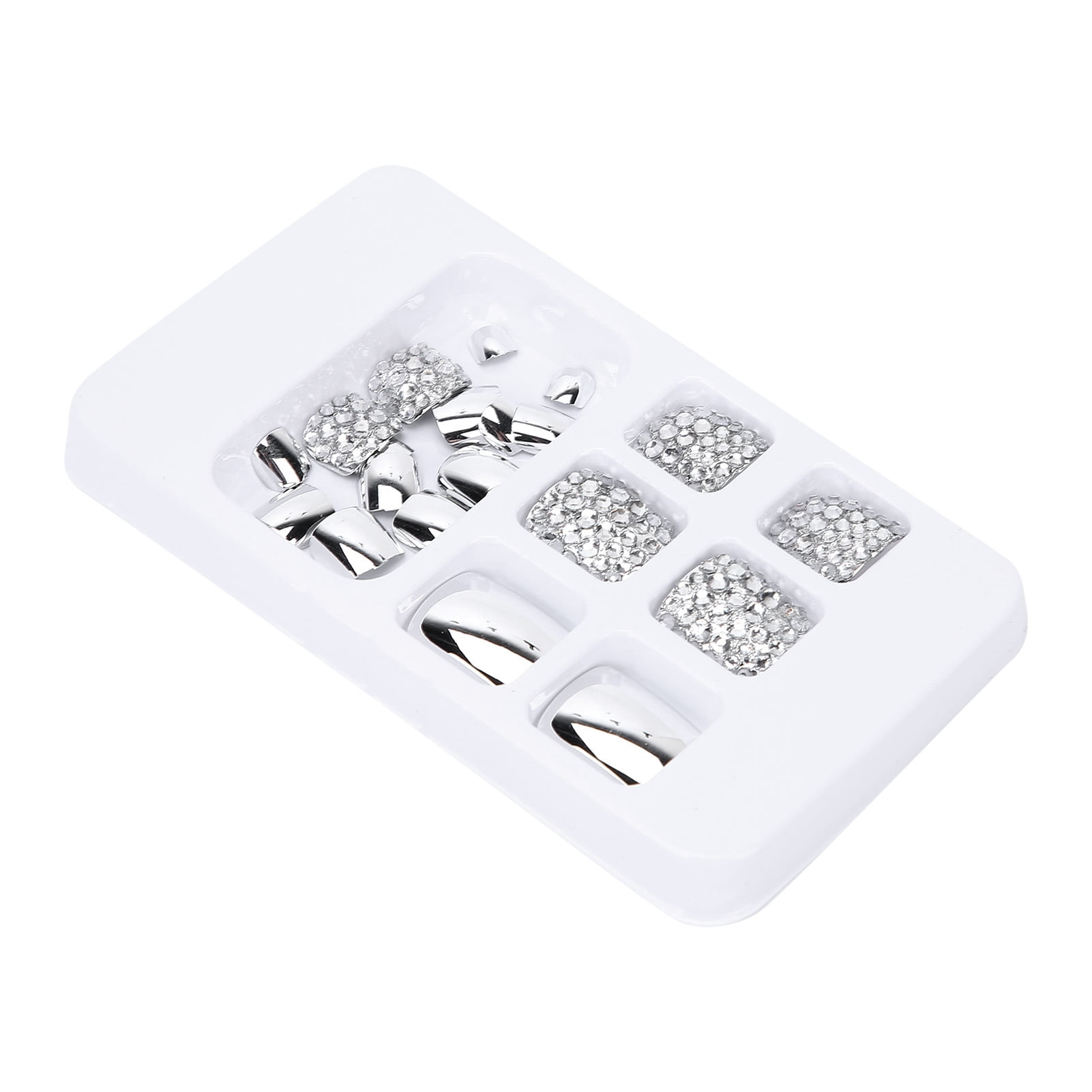 24pcs Summer Shining False Toe Nails Women Fake Toe Nails Artificial ...