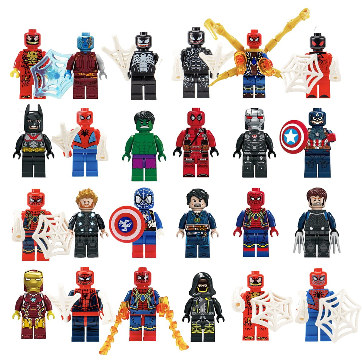 24pcs Super Hero Custom Spider Minifigures Toys Set, Collect Gifts For Childrens, Party ...