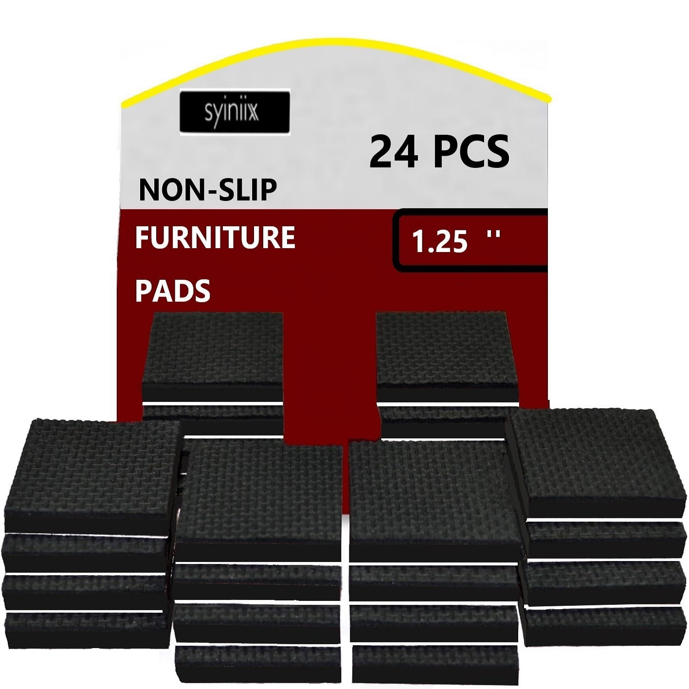24pcs Syiniix Non-Slip Furniture Pads, 1.25 Inch Self-Adhesive Rubber ...