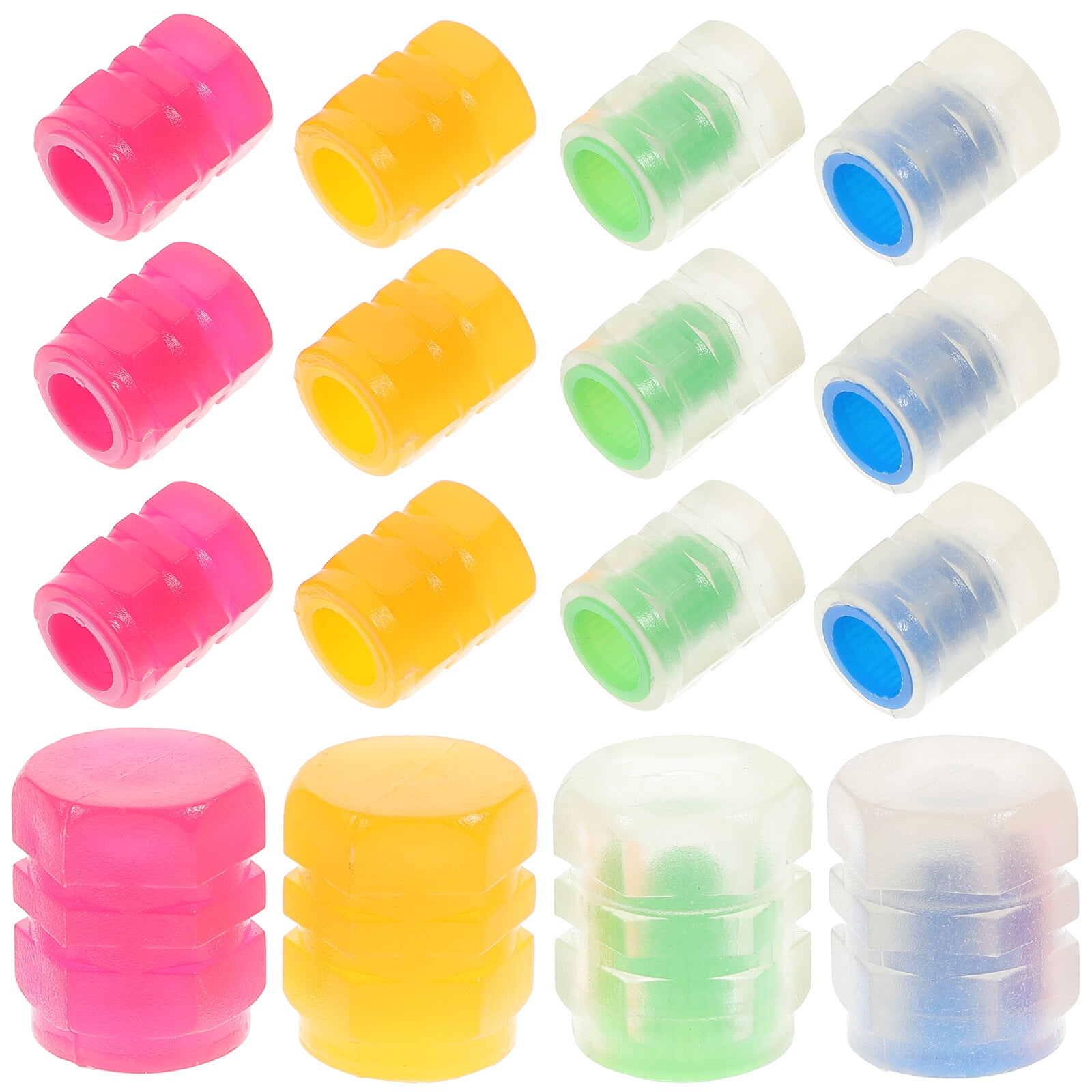 24pcs Tire Caps Glow In The Dark Glow Valves Stem Caps Fluorescent Tire ...