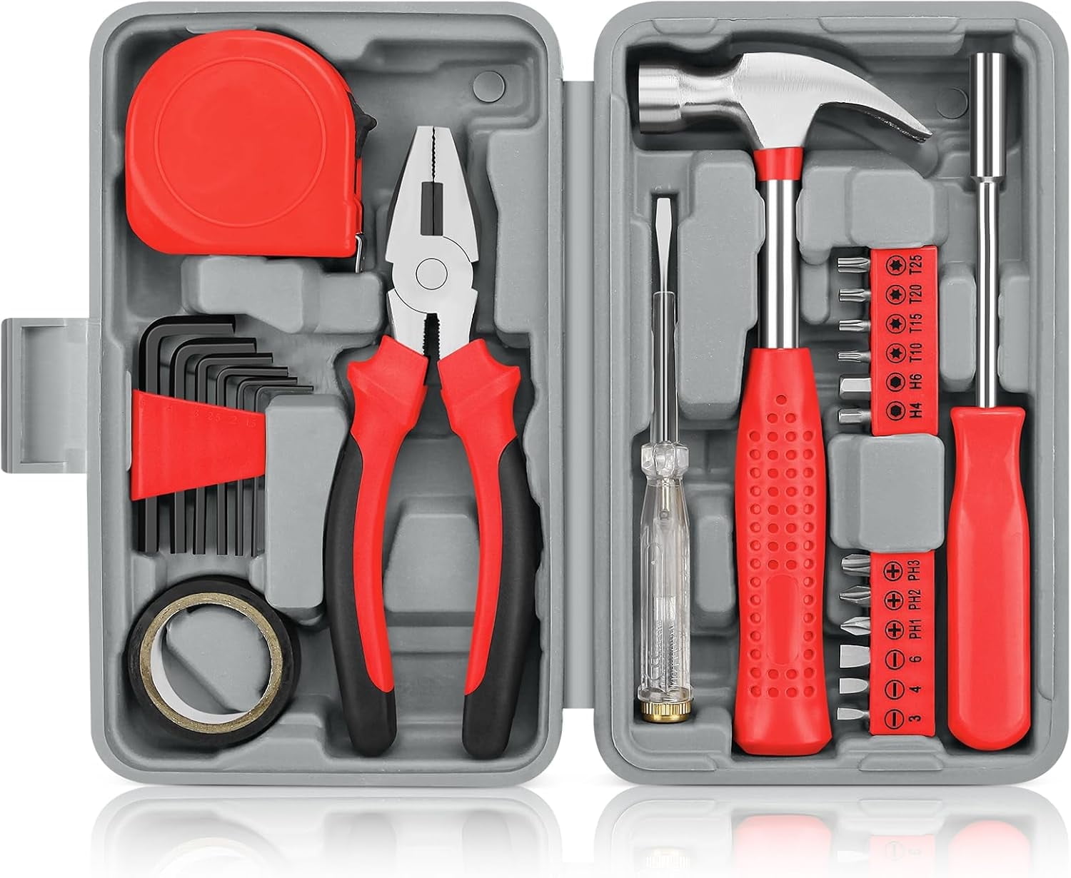 24pcs Tools Set, Household Tool Kit with Storage Toolbox, Basic Tool ...