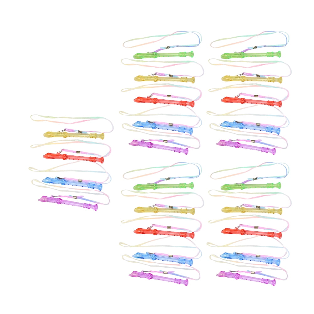 MLINS 24pcs Mini Flute Toy Assorted Color ABS Wind Instrument for Kids ...