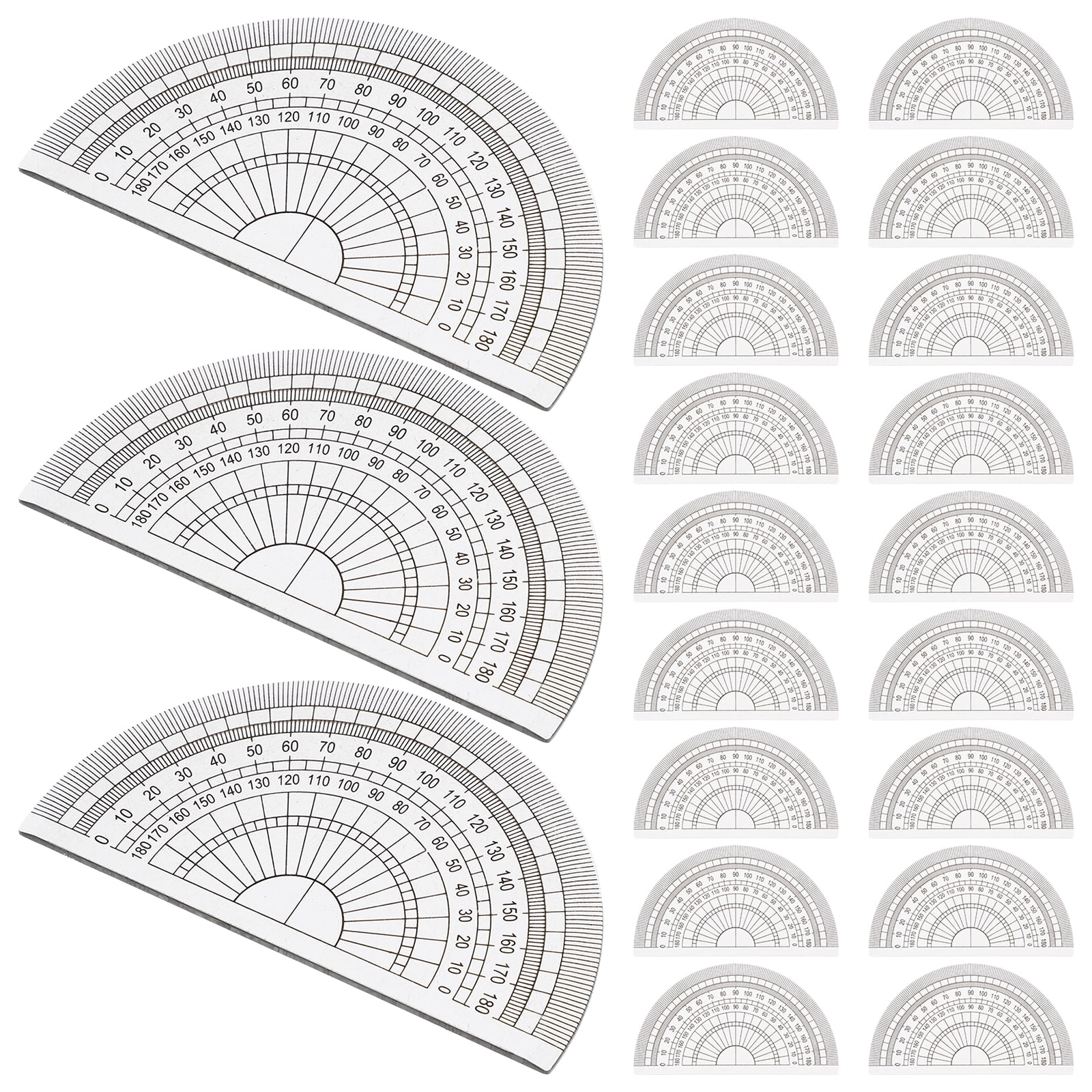 24pcs Transparent Half Circle Protractor Measuring Protractor Half ...