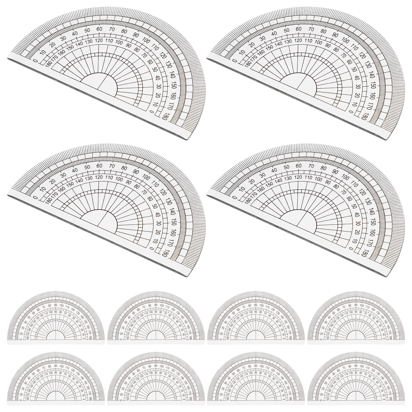 24pcs Transparent Half Circle Protractor Measuring Protractor Half ...
