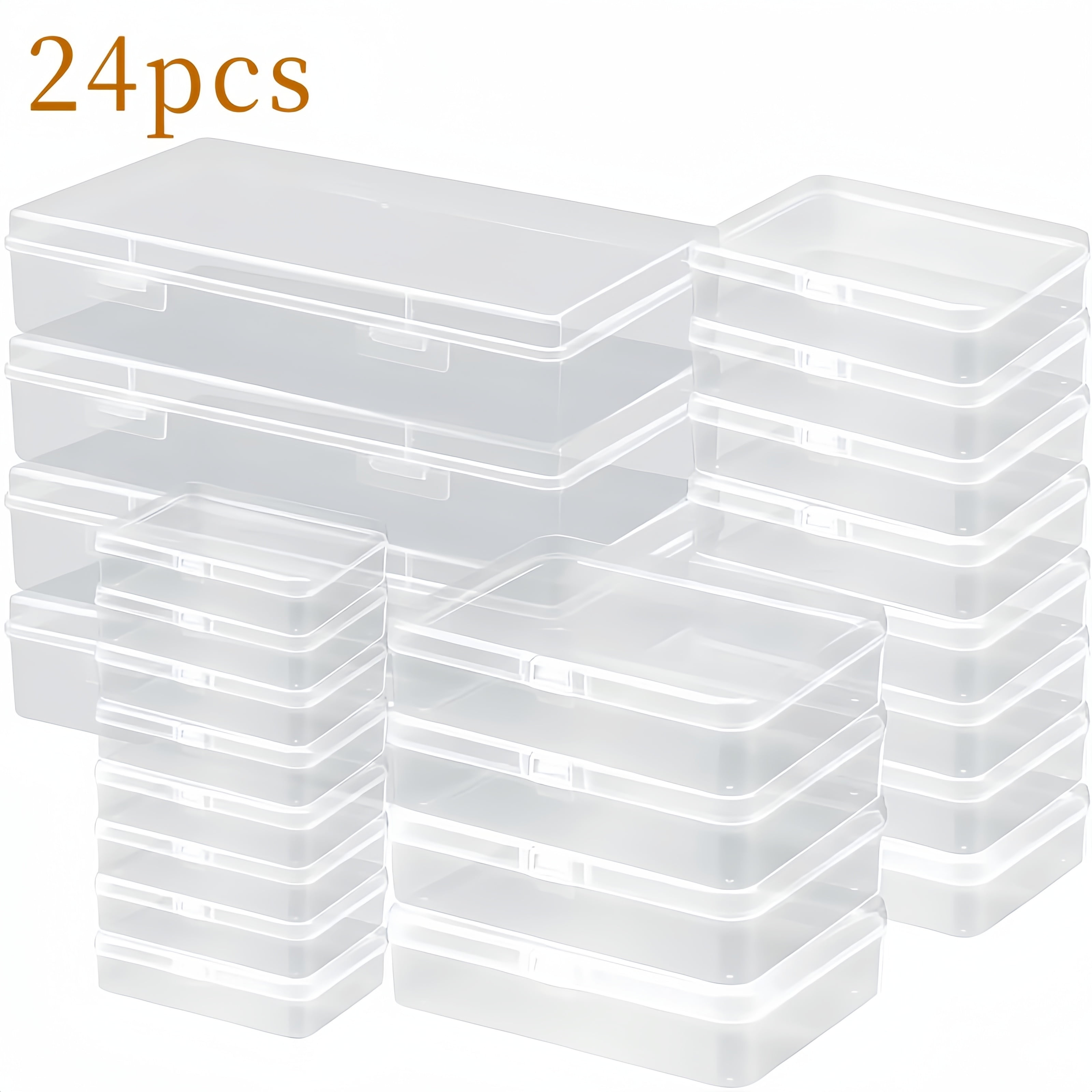 24pcs Transparent Plastic Storage Box Set Rectangle Storage Box ...