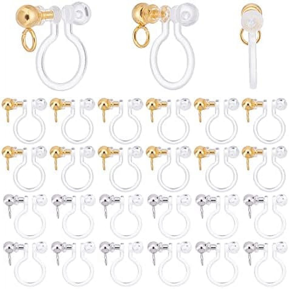 24pcs Transparent U Type Earring Findings Alloy Invisible Clip on ...