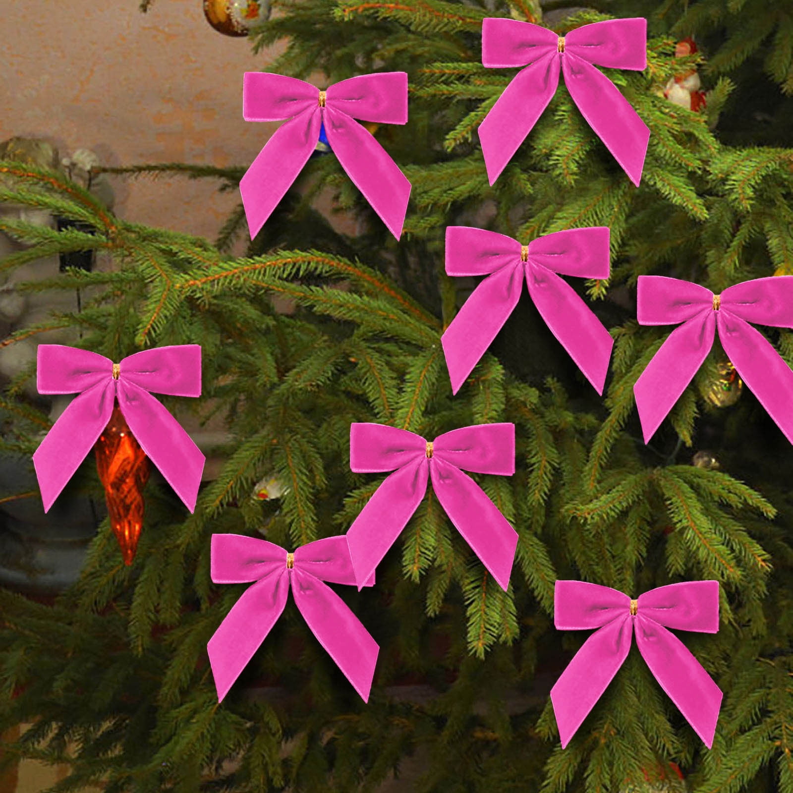 24pcs Velvet Christmas Bows - Fan-Favorite Double-Layer Ruffled Bows ...