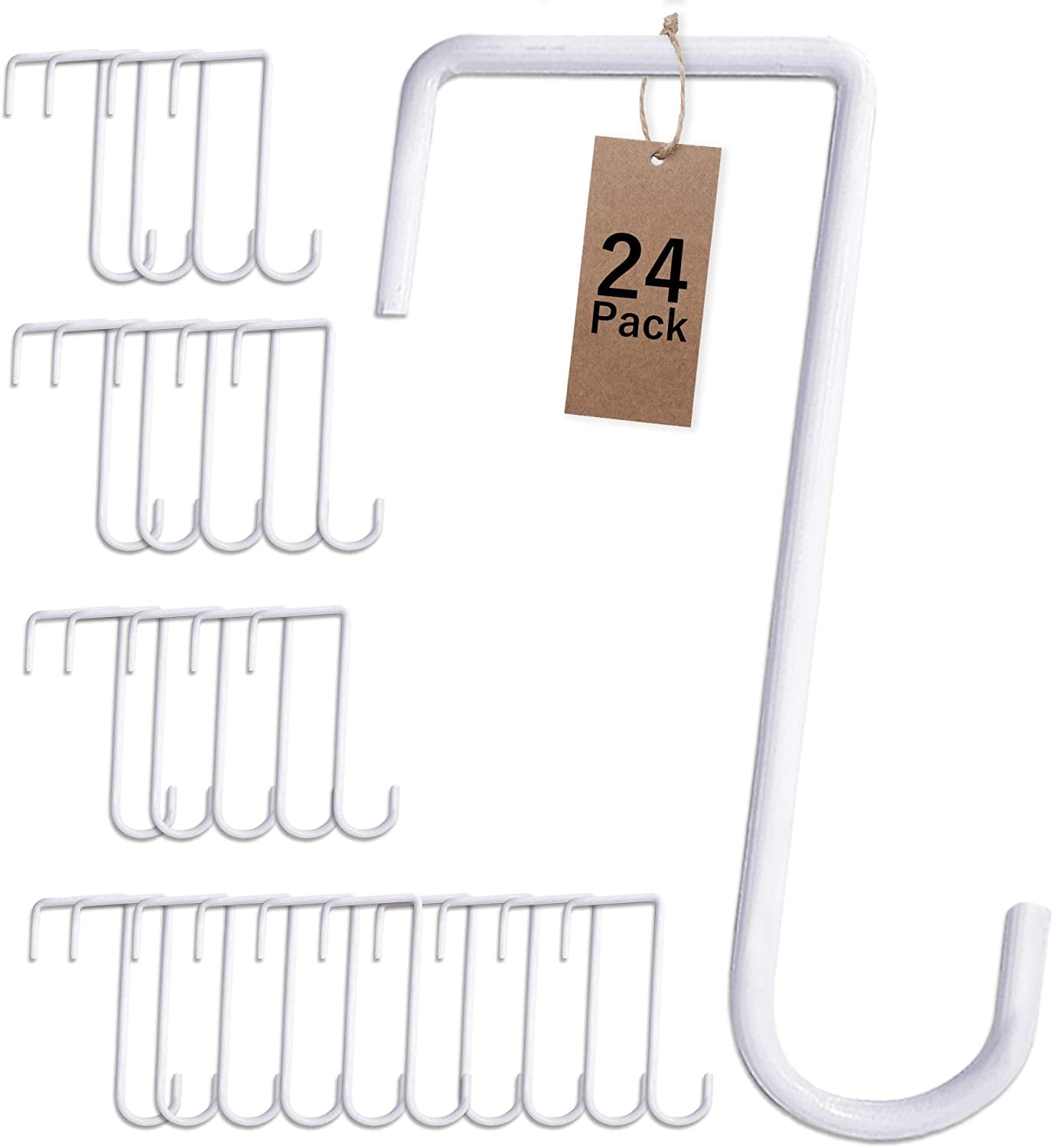 24pcs Vinyl Fence Hooks, 2 x 6 Inches Patio Hooks, White Powder Coated ...