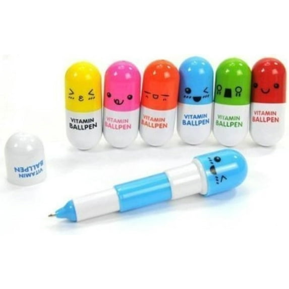 24pcs Vitamin pill Ballpoint Pen, Novelty Retractable Gift Ball pen ...