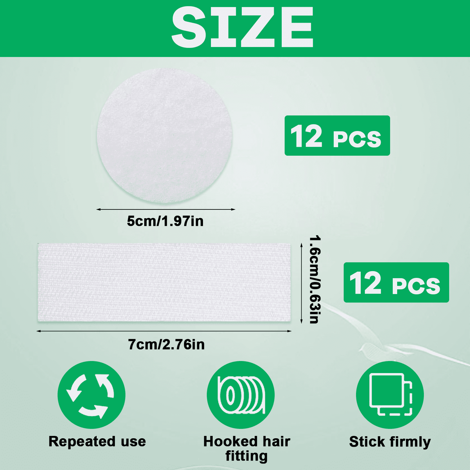 24pcs White Double Sided Adhesive Backed Fixing Stickers-Round 50mm ...
