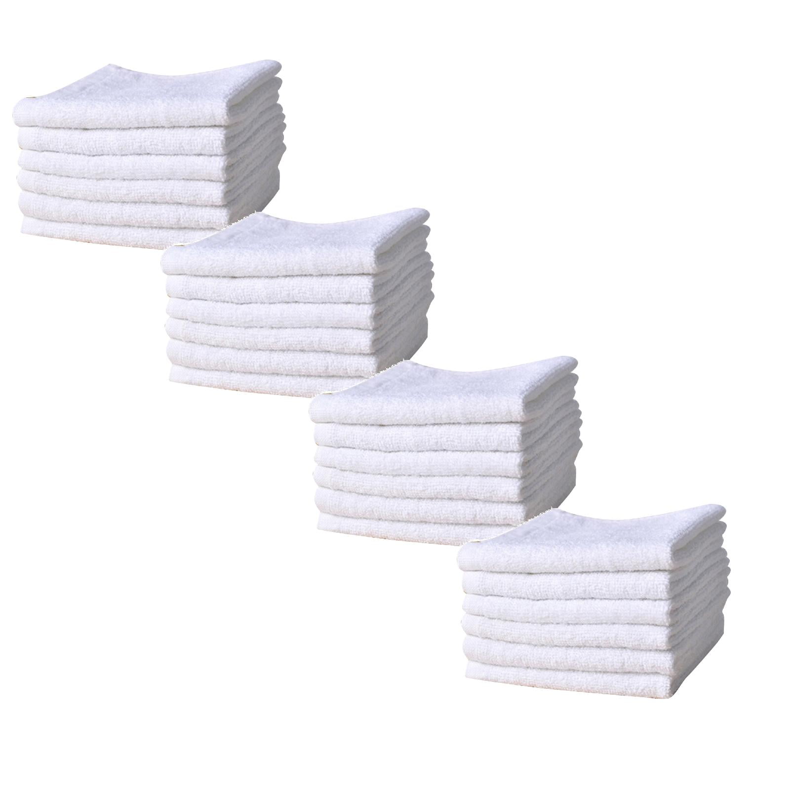 24pcs White Hand Towels For Bathroom 9.84x9.84 Inch Cotton Hand Towel ...