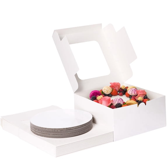 24pcs White Square 10x10x5 Inch Bakery Cake Boxes - Walmart.com