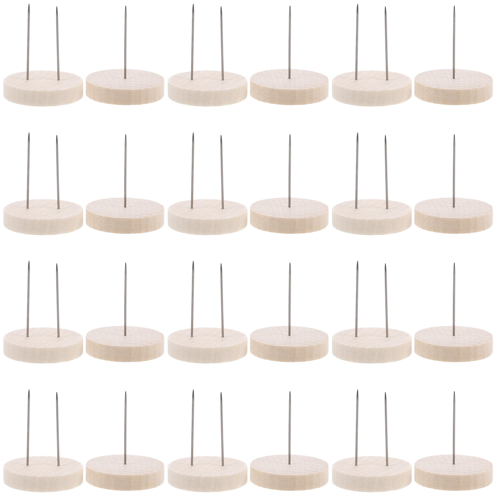 24pcs Wooden Base Felt Doll Display Single Double Steel Puppet Stand ...