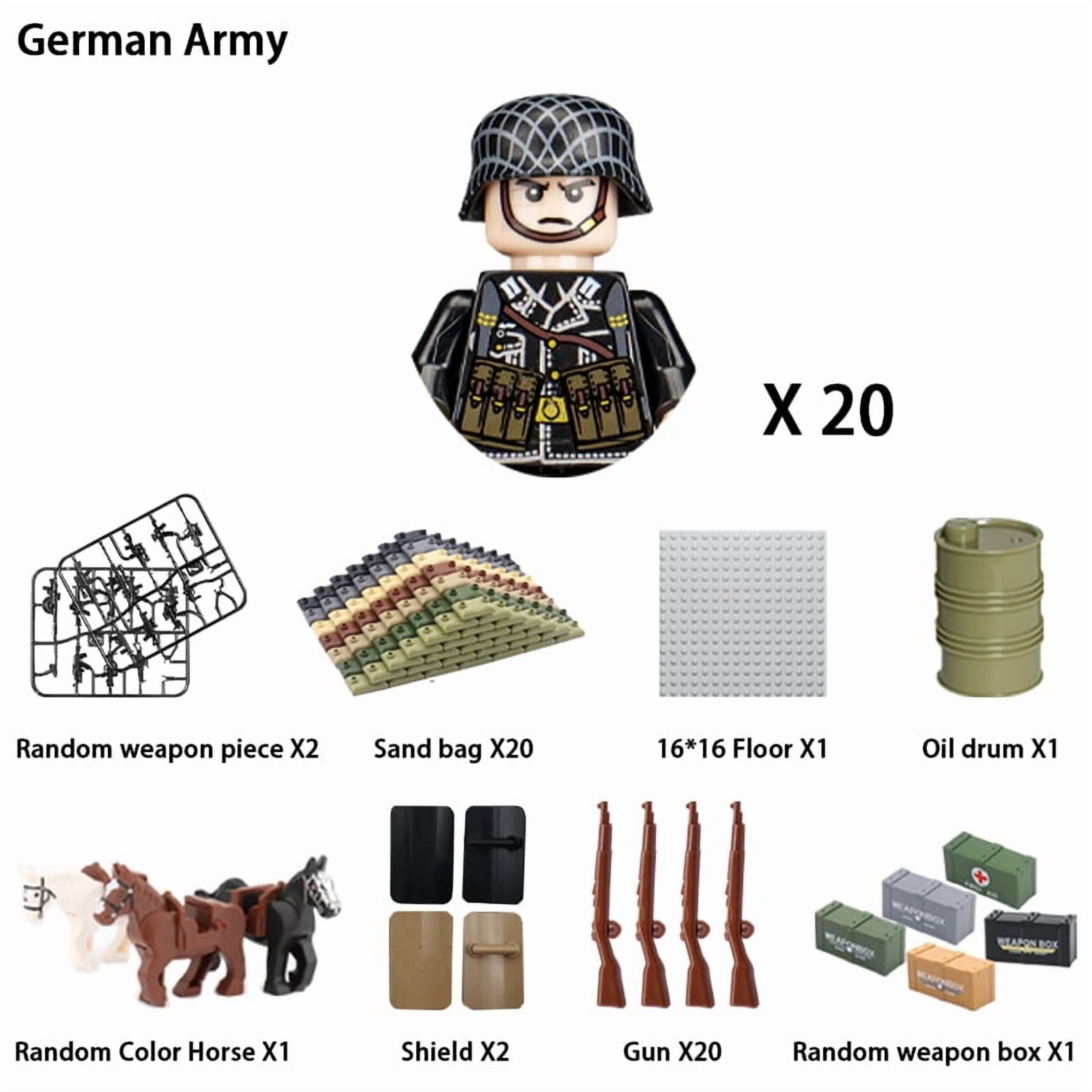 24pcs/batch WW2 Military Character WW2 Army Building Blocks Military ...