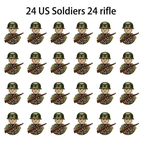 24pcs/batch WW2 Military Character WW2 Army Building Blocks Military ...