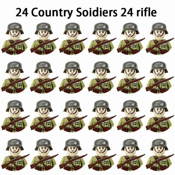 24pcs/batch WW2 Military Character WW2 Army Building Blocks Military ...