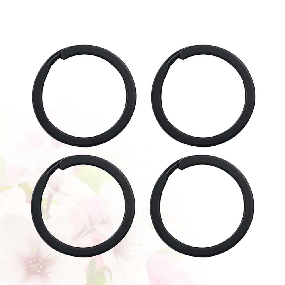 24pcs/pack Iron Premium Key Rings Split Rings Circle for Key (Black ...