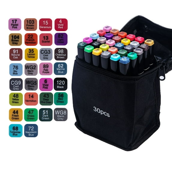24pcs to 120Pcs Ergonomic Art Markers Set Double Tip Portable Design ...