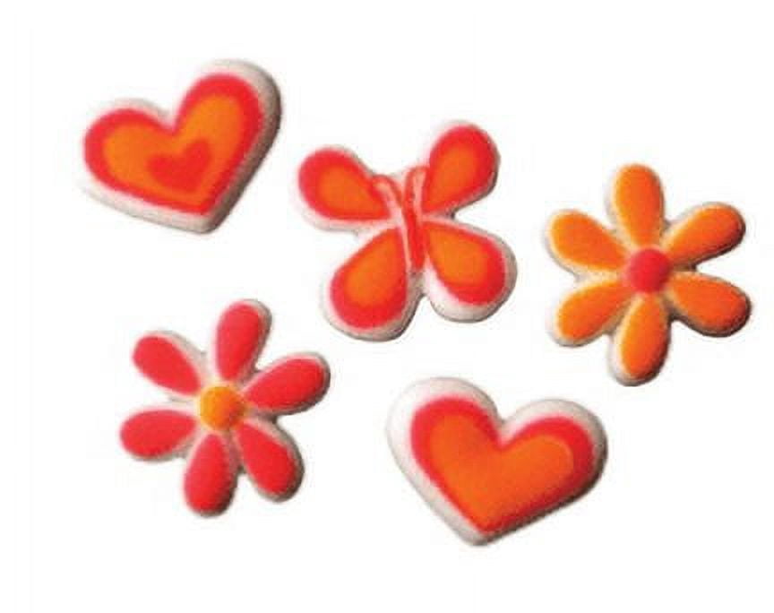 24pk EDIBLE Groovy 1 1/4" Edible Sugar Decoration Toppers for Cakes ...