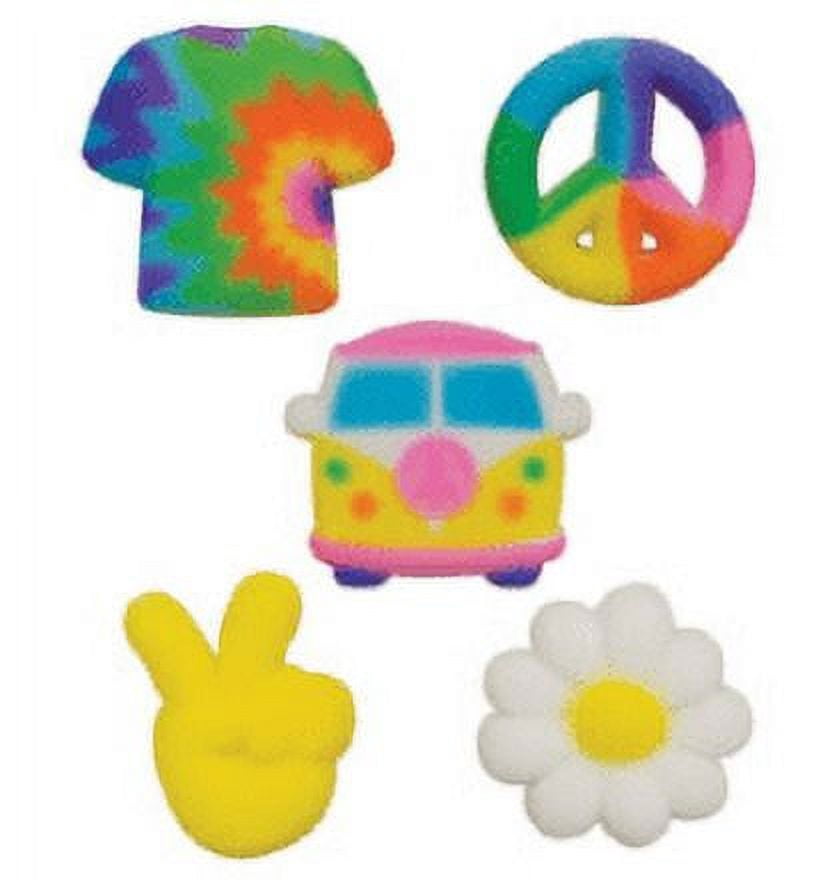 24pk Edible Peace and Love 1 1/4" - 1 1/2" Edible Sugar Decoration ...